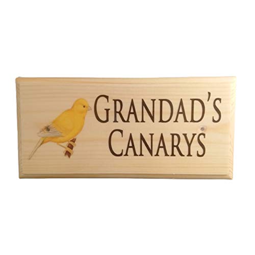 Personalised Canary Sign, Custom Aviary Plaque, Grandads Bird Shed Sign ...