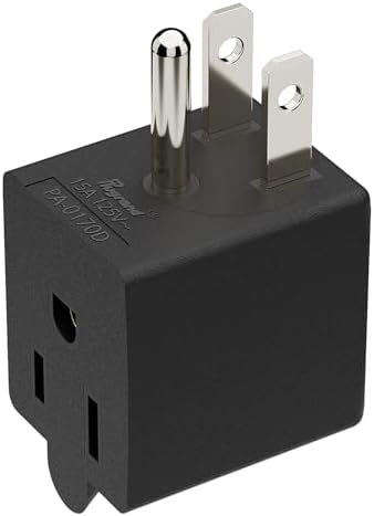 90 Degree Adapter Right Angled Downward Angled USA 3-Prong Male-Female ...