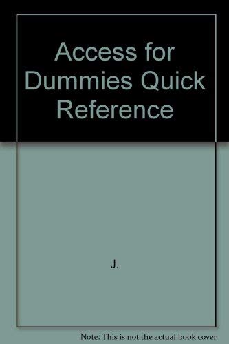 Amazon | Access 2 for Dummies: Quick Reference (For Dummies Quick ...