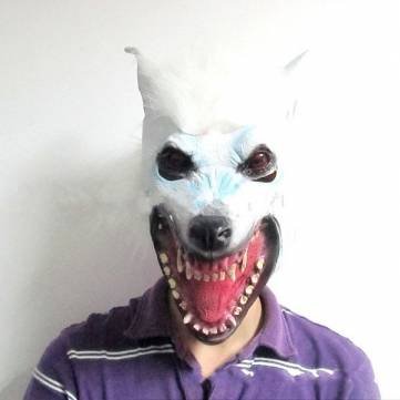 Creepy Wolf Mask For Halloween Horror Devil Dances - White : Amazon.in ...