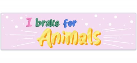 Amazon.com: i brake for animals cute bumper sticker vinyl decal [00535 ...