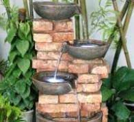 4 Bowls on Brick Wall Water Feature : Amazon.co.uk: Garden
