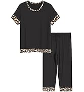 Latuza Women's V-neck Sleepwear Short Sleeve Pajama Set