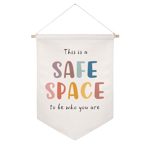 Amazon.com: Safe Space Pennant, Classroom Wall Flag, Kids Playroom ...