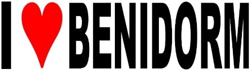 I Love Benidorm Decal Sticker Vinyl Bumper Window : Amazon.co.uk ...