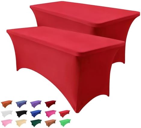 Amazon.com: Fixwal 3 Pack Red Table Cloths Rectangle 6FT, Tablecloths ...