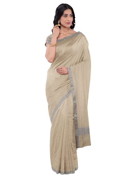 Buy Farico Off-White Kerala Onam saree - with grey border | Kasavu ...
