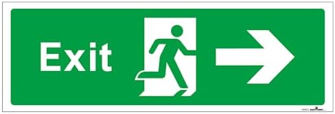 SAFETYKING® 1 Piece Fire Exit Sticker Running Man Right Sticker | 30 cm ...