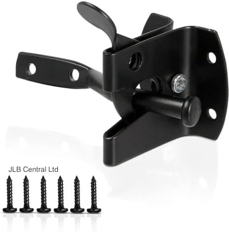 JLB Heavy Duty 2 Inch Gate Latch Including 6 Black Strong Screws ...