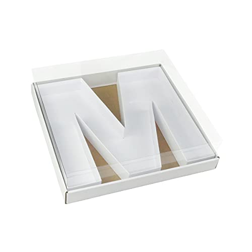 WENPACK 30.5cm Fillable Cardboard Letter Shaped Box Clear Cover Sweets ...