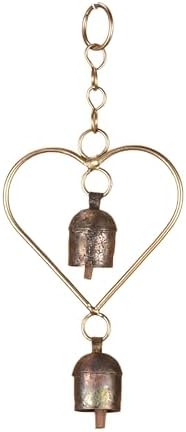 Amazon.com : Rustic Metal Heart Bell Wind Chime – Heart-Shaped ...
