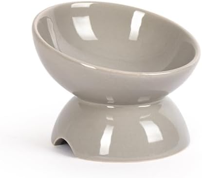 VONCYKI Raised Ceramic Cat Water Bowl,Elevated Cat Food Dish Anti ...