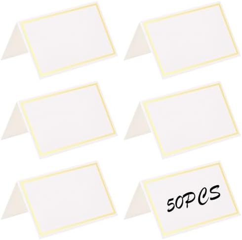 Amazon.com: Place Cards Pack of 120 - Small Tent Cards with Gold Foil ...