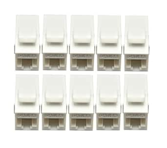 Amazon.com: MICRO CONNECTORS Cat6A RJ45 Keystone Inline Coupler ...