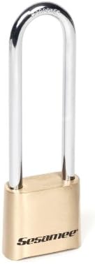 Sesamee K436 4 Dial Bottom Resettable Combination Brass Padlock with 1 ...