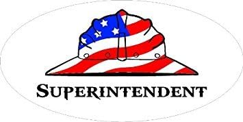 3 – Superintendent Hard Hat/Helmet Stickers 1 1/2” x 3” H245 - Amazon.com