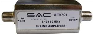 SAC Electronics 20dB Inline Sat Satellite Amplifier amp singal booster ...
