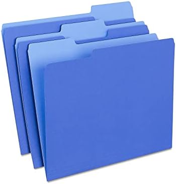 Amazon.com : Staples 224568 Colored Top-Tab File Folders 3 Tab Blue ...