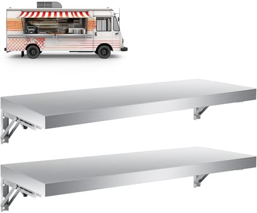 Amazon.com: Vercraft 2 Pack Stainless Steel Shelf Folding Concession ...