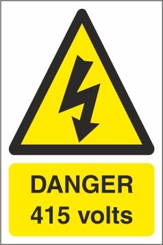 danger 415 volts safety sign sticker, Waterproof sticker : Amazon.in ...