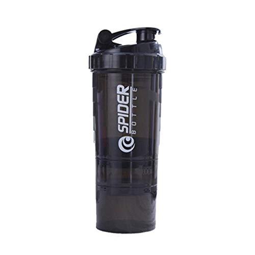 Generic Black, 501-600Ml: Protein Powder 3 in 1 Sports Shaker Bottle ...