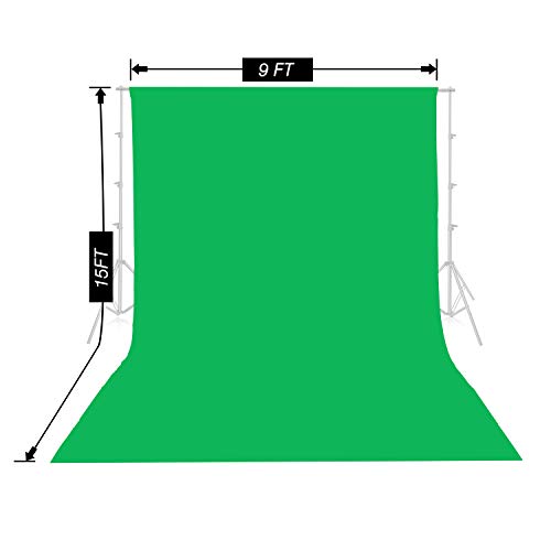 EMART 9 x 15 ft Photography Green Screen Backdrop, Portable Chromakey ...