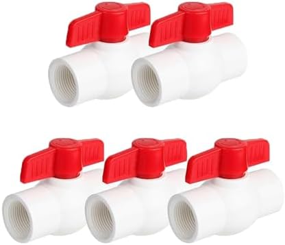 Lyfengdeam 5-Pack PVC Ball Valves, T-Handle Water Shut-Off Ball Valve ...