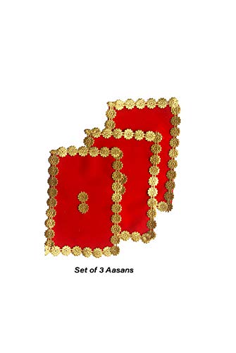 Buy Small(8" by 8 inch) Plain Velvet Red Cloth for Puja |Flower lace ...