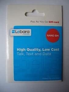 HQ Gizmo LEBARA Nano Sim Card Official Sim Pack For Apple iPhone 5 iPad ...