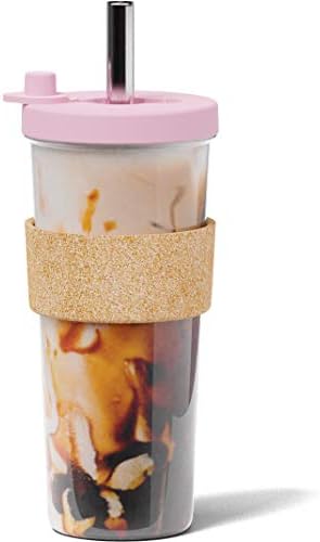 Amazon.com | Reusable Boba Cup (24 Oz) With Lid and Straw - Leakproof ...