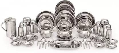 KM Dinner Set Pack of 51 Stainless Steel Dinner Set (Steel) : Amazon.in ...