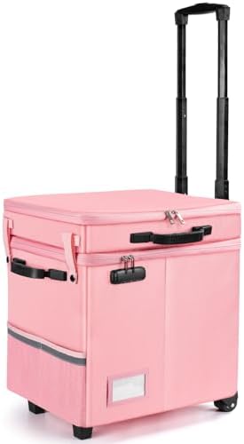 Amazon.com: Fireproof File Box with Wheels and Telescopic Handle ...