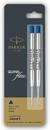 Parker Quink Flow Ball Pen Refill (Blue) (2) : Amazon.in: Office Products