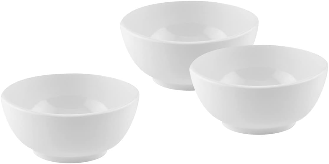 Amazon.com: Godinger Porcelain White Mini Bowls, Set of 3, 4 Inches ...