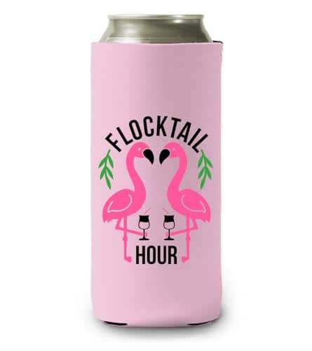 Amazon.com: Pink Flamingo Skinny Can Coolers - Insulated 12oz Beverage ...