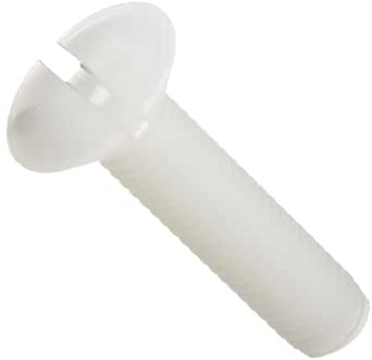 Nylon 6/6 Machine Screw, Plain Finish, Off-White, Flat Head, Slotted ...