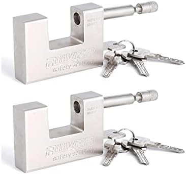 2 Pack Heavy Duty Padlocks with 10 Keys, 1kg Hardened Solid Steel ...