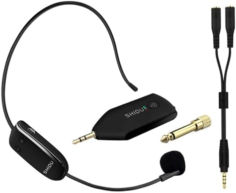 Amazon.com: Generic Wireless Microphone Headset, 160ft Range,UHF ...