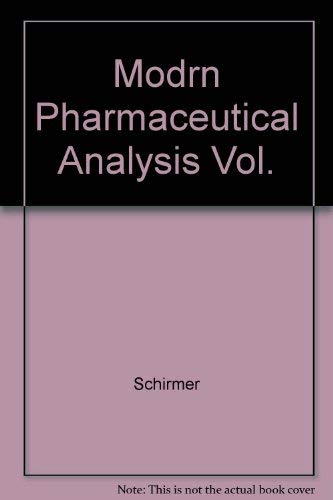 Mod Methods of Pharmaceutical Analysis: 9780849352454: Medicine ...