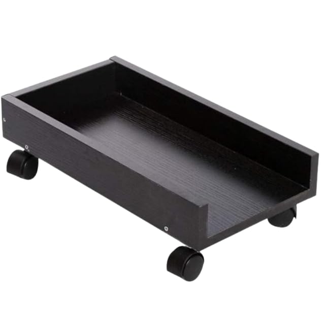 UNIEYE Heavy Duty Wooden CPU Trolley for Desktop Computer PC with ...