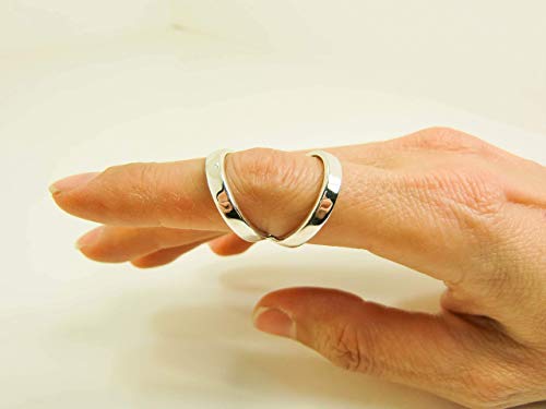 Amazon.com: Handmade Sterling Silver Wide Band Swan Neck Splint ...