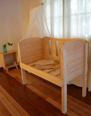 Buy SHRAV Teak Wooden Solid Baby Bedside Crib Cot for New Born Stylish ...