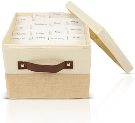 Amazon.com: TARSUKA Greeting Card Organizer Box with dividers - Storage ...