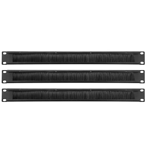 PATIKIL Brush Cable Manager 1U, 19 Inch, 3 Pack Horizontal Rack Mount ...
