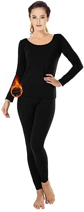 Buy NOXXI Women Thermal Set Deep Neck Top and Trouser Comfortable ...