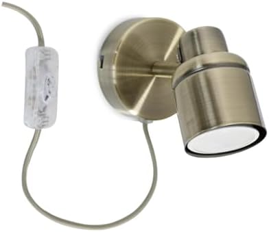 Dehobo Wall Light with Switch, Plug in Wall Spot Lamps GU10 Adjustable ...