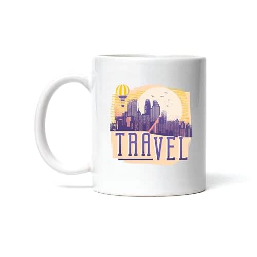 Amazon.com: Gift Idea Featuring City Skyline Illustration TRAVEL ...