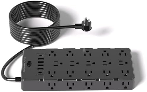 Amazon.com: Large Power Strip Surge Protector with 6 USBs (4A & 2C ...