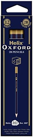 Helix Oxford Hb Grade Graphite Pencils (Pack of 12) with Plastic Free ...