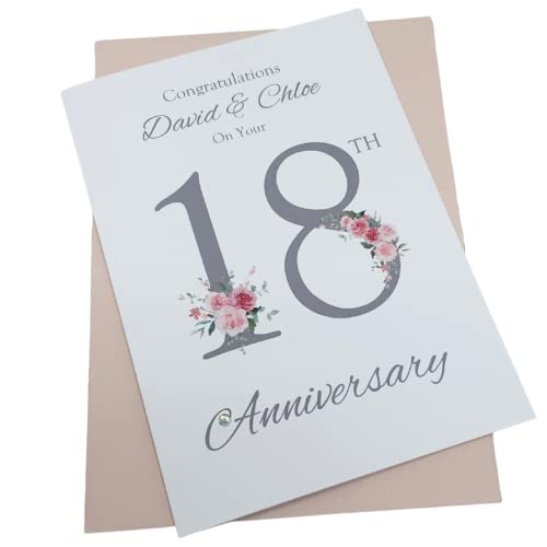 18th Wedding Anniversary Card - Porcelain 18 Year Eighteenth ...